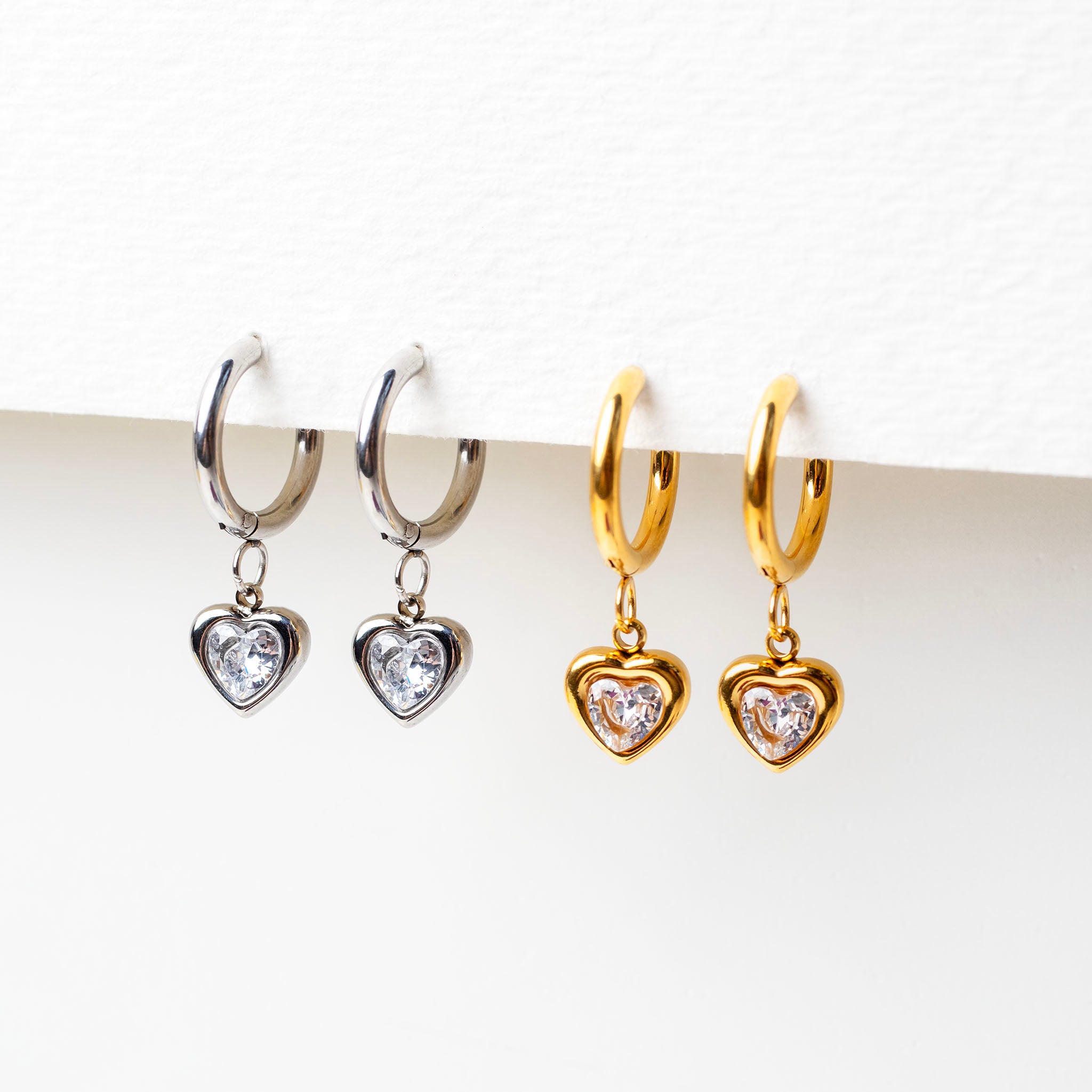 Ayala Heart Charm Locking Sleeper Huggie Earrings - Pair – Grayling