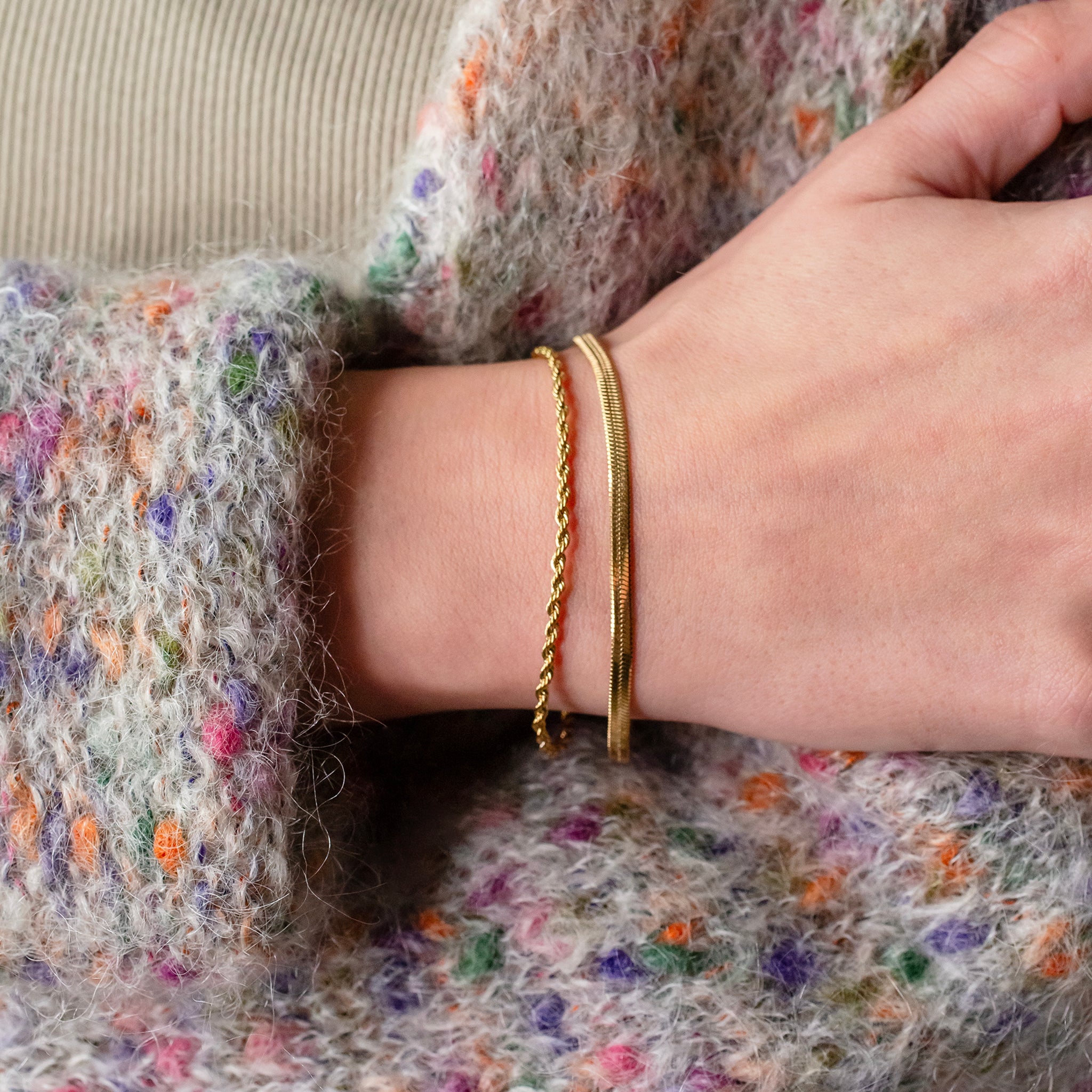 Waterproof Gigi + Bianca Chain Bracelet Layering Set – Grayling