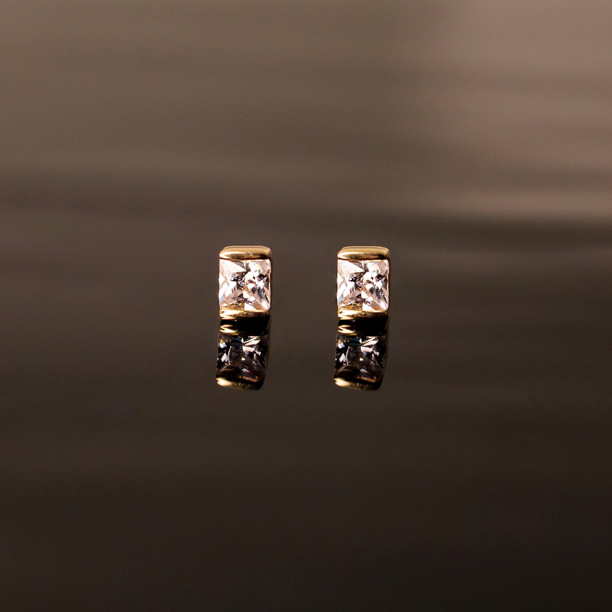 CEO CZ Flat Back Sleeper Earrings by Buddha Jewelry - 14k Solid Gold ...