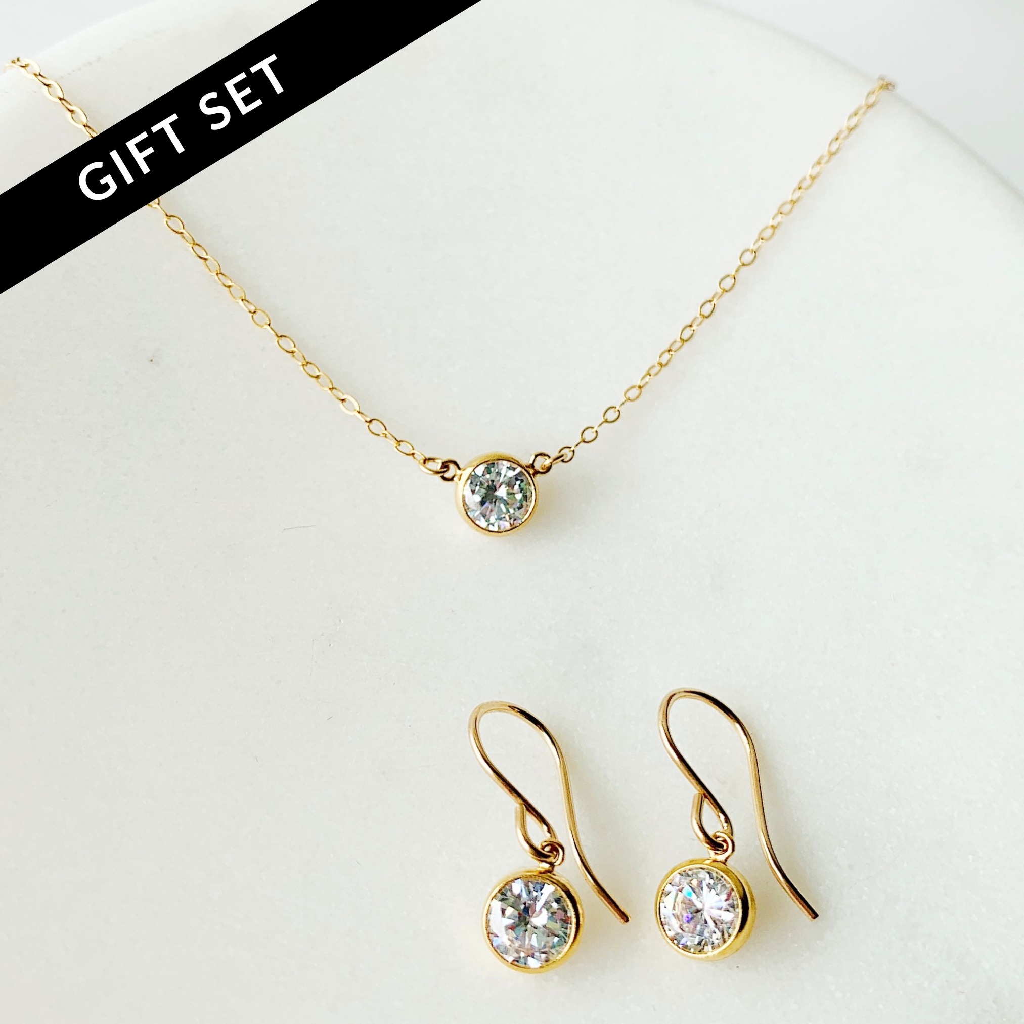 Collette Solitaire Necklace + Earrings Set – Grayling