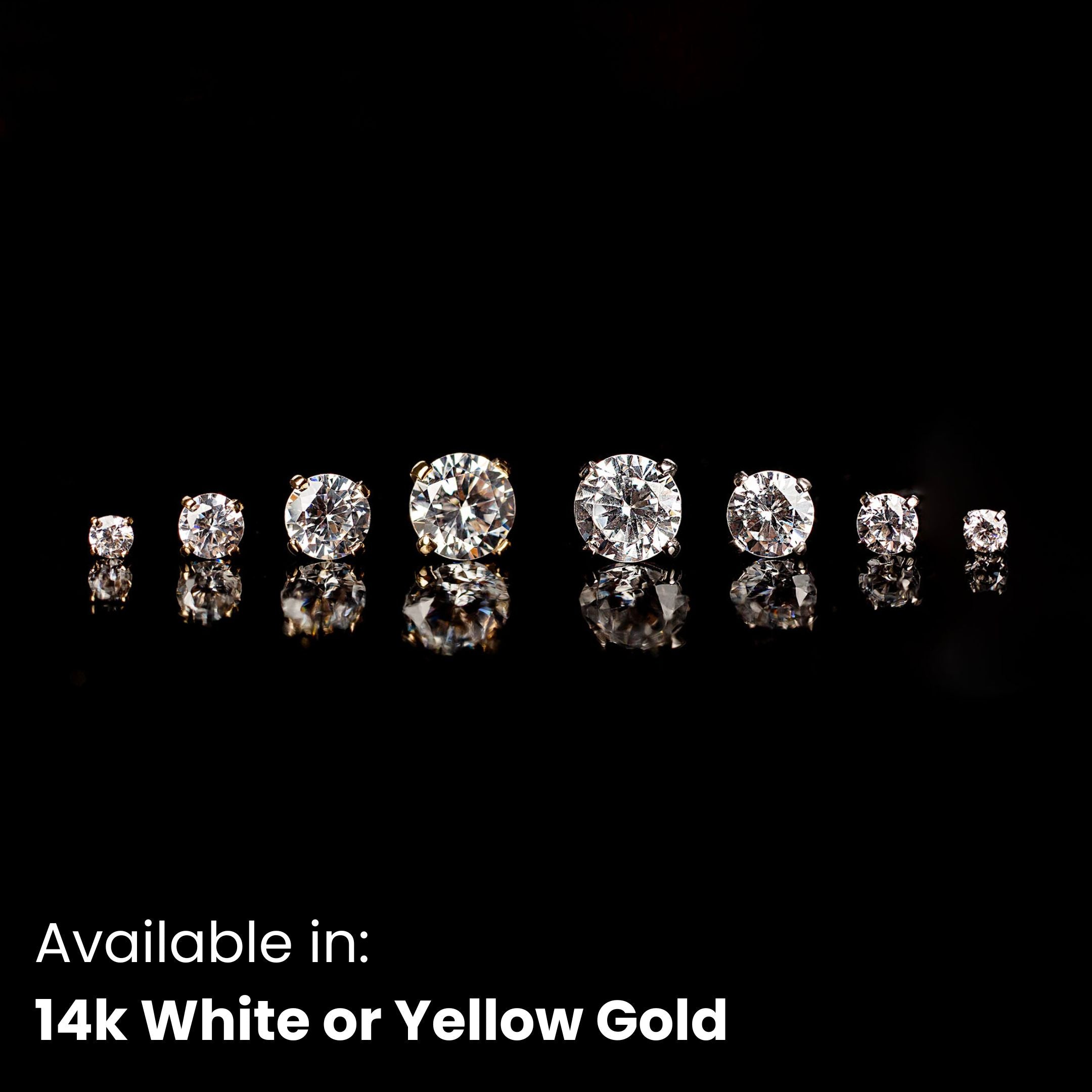Tinsel Solitaire Round Flat Back Sleeper Earrings - 14k Solid Gold ...
