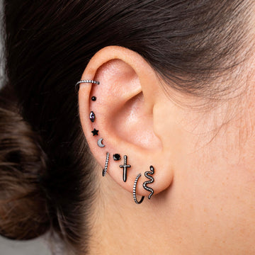 ear piercing black