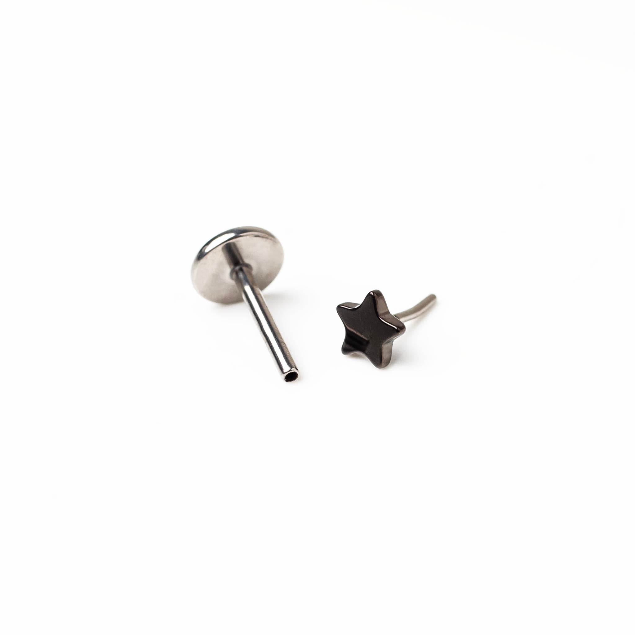 Jet Black Star Titanium Flat Back Sleeper Earrings – Grayling