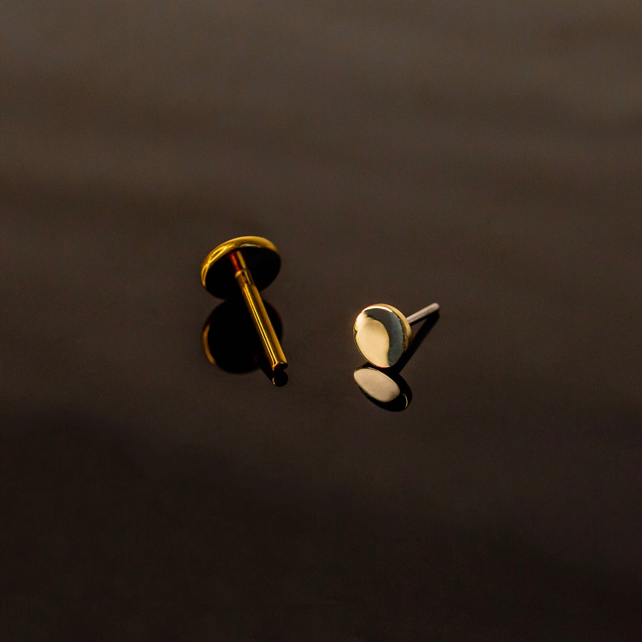 Smooth Disk Flat Back Sleeper Earrings by Buddha Jewelry - 14k Solid G ...